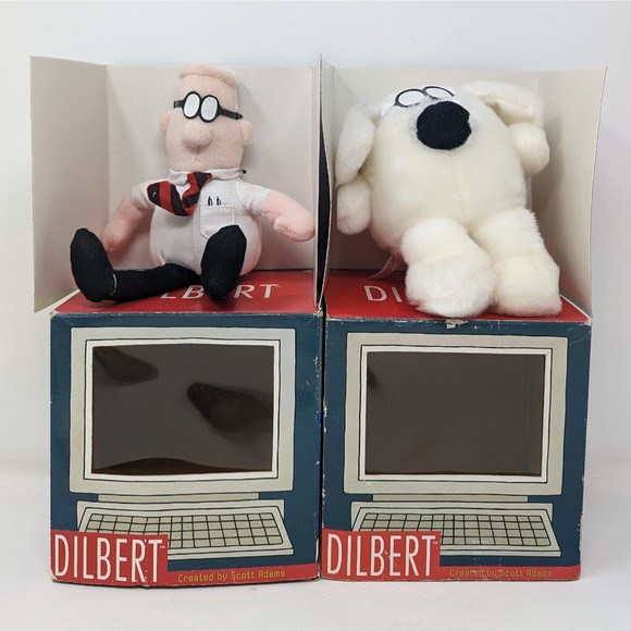 Toys | Dogbert And Dilbert Plush In The Computer Screen Box Comic Strip ...